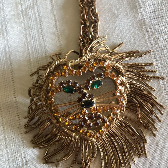 Dominique | Jewelry | Vintage Mcm Gold Lion Rhinestone Pinpendant ...